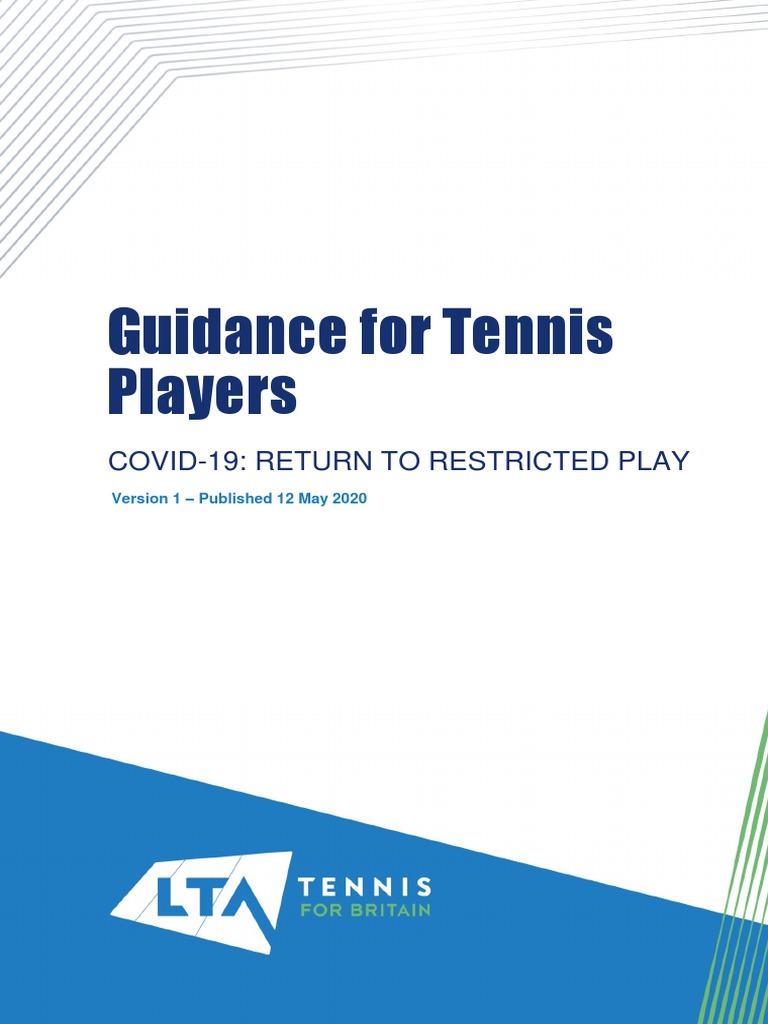 Lta Guidance For Tennis Players - Covid 19 1 | PDF | Sports