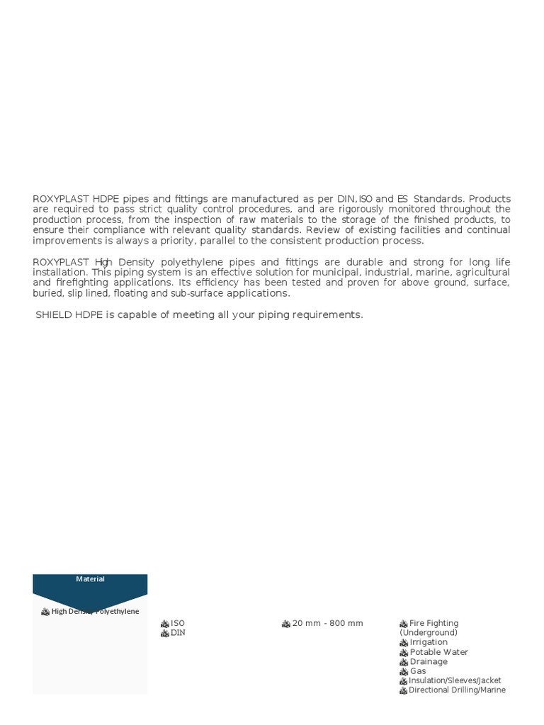 Shield - HDPE Catalogue 1117 2 | PDF | Pipe (Fluid Conveyance) | Welding