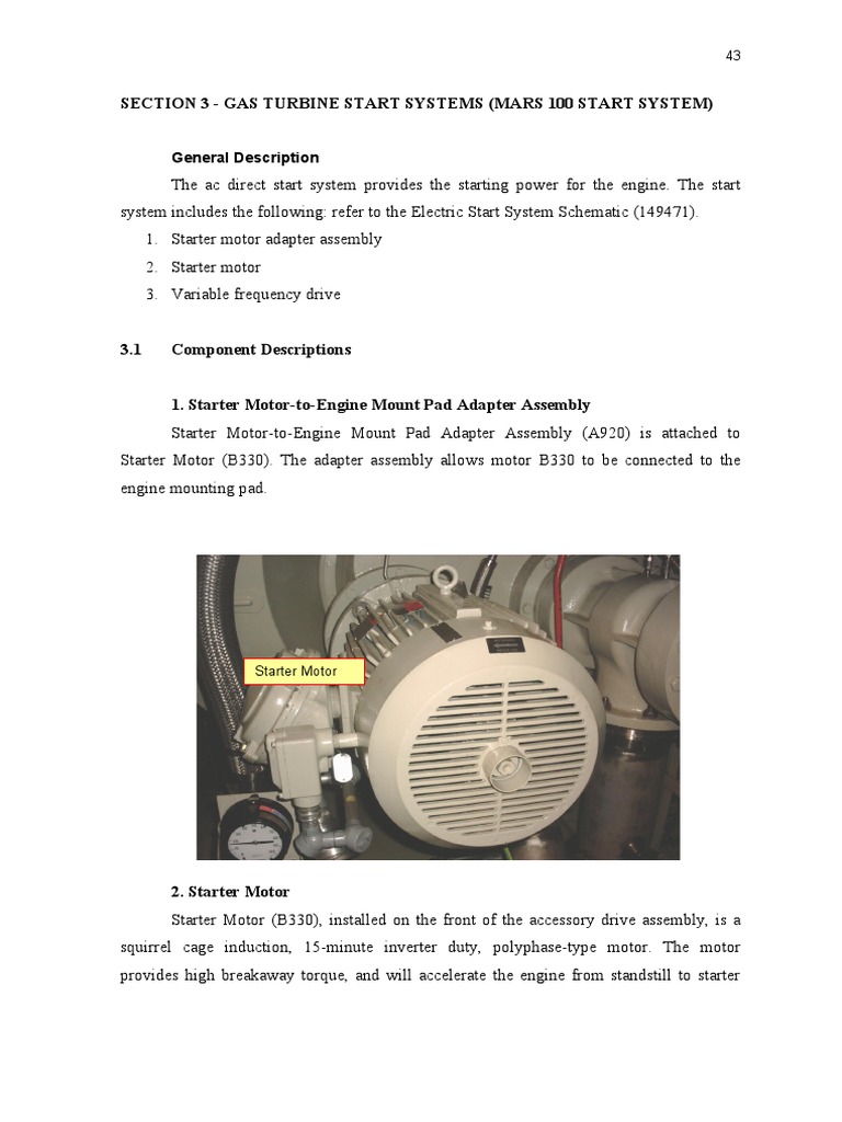 Mars 100 Gas Turbine Start System | PDF | Valve | Electric Motor