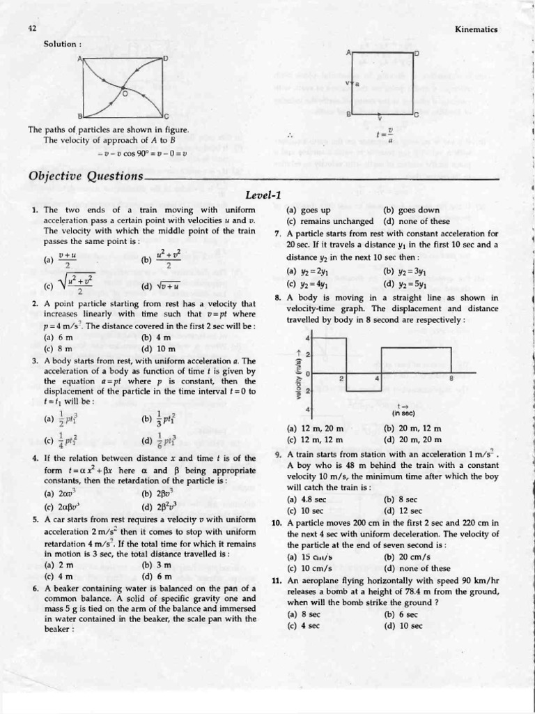 Kinematics - Assignment 1 - DCP PDF | PDF | Acceleration | Velocity