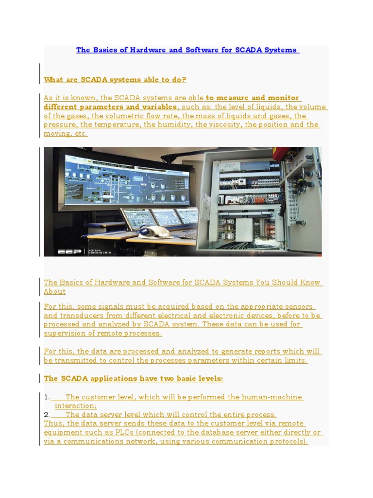The Basics of SCADA Systems | Download Free PDF | Scada | Computer Network