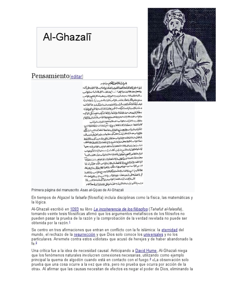Al-Ghazali: Filosofía y Fe Islámica | PDF | Teorías filosóficas ...