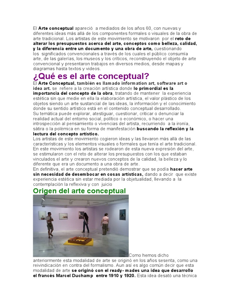 El Arte Conceptual | PDF | Arte de performance | Arte de instalación