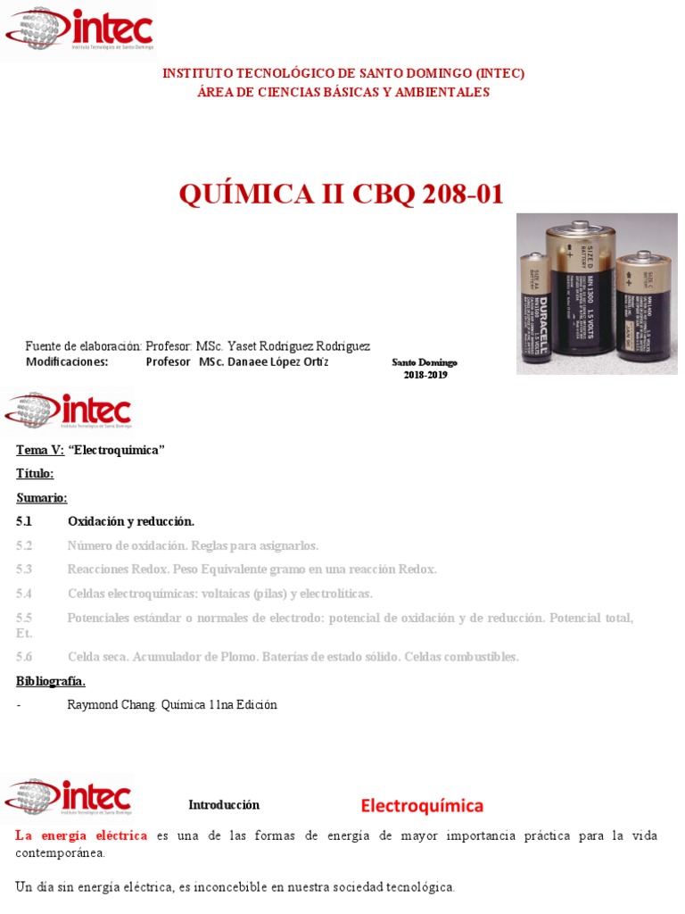 Química Inorgánica - ELECTROQUIMICA Primera Parte | PDF | Redox | Electroquímica