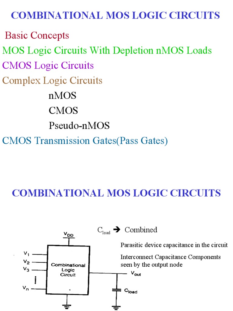 Combinational Mos Logic Circuits: Basic Concepts | PDF | Cmos | Logic Gate