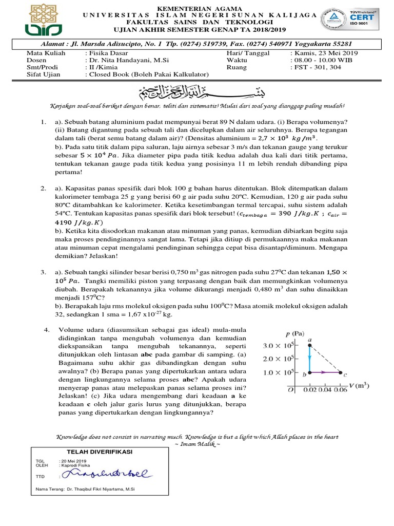 Soal UAS Fisika Dasar | PDF