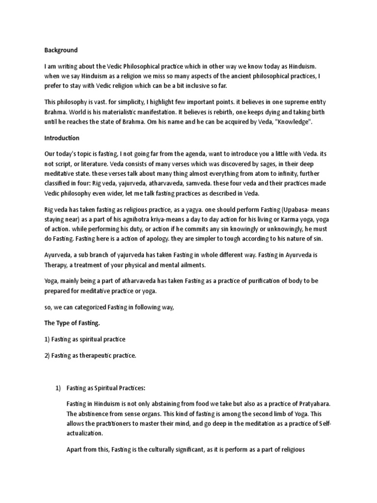 Fasting Practices in Vedic Hinduism | PDF | Vedas | Fasting