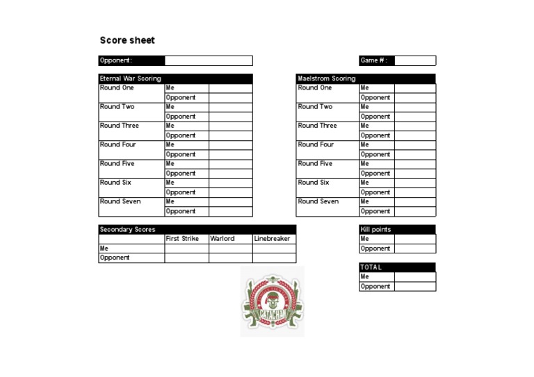 Score Sheet - Sheet1-4 | PDF