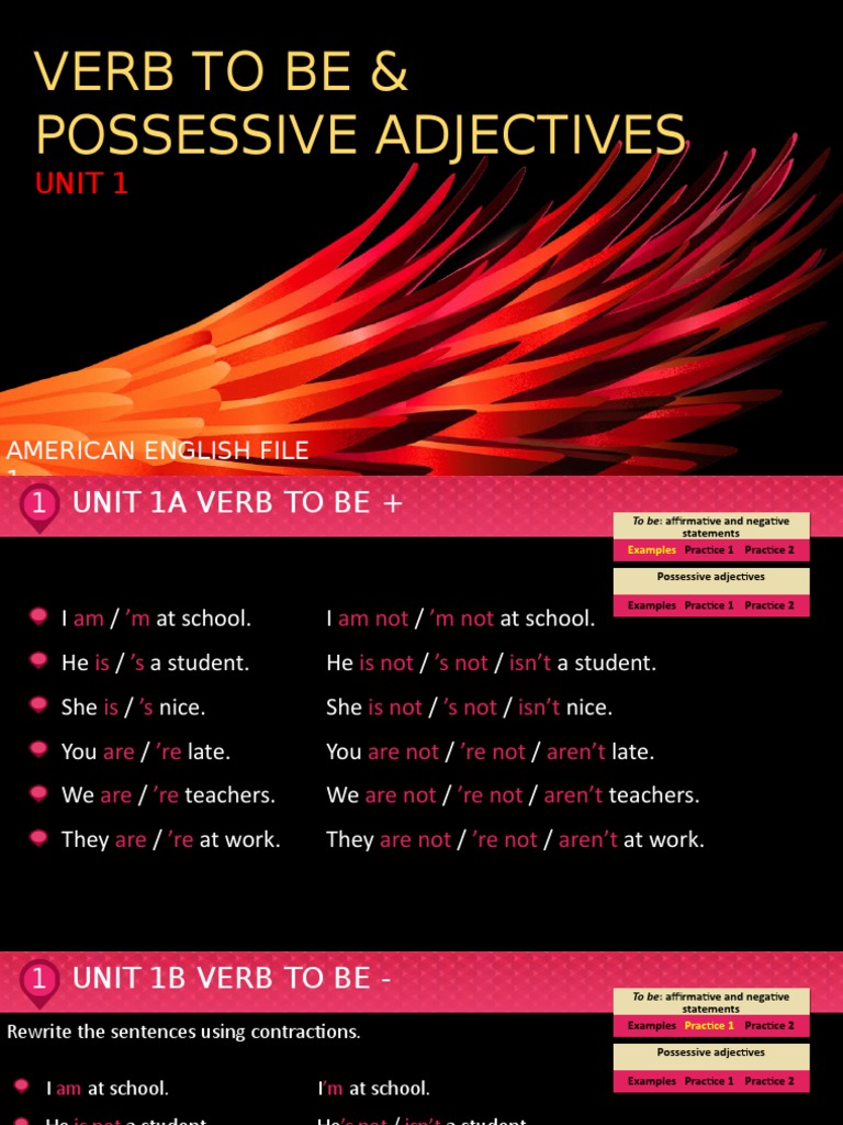 Verb To Be and Possessive Adjectives | PDF | Question | Human Communication