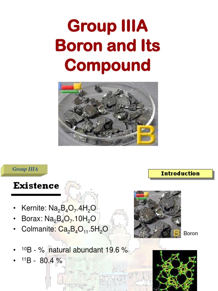 Group IIIA - Boron | PDF | Boron | Hydroxide