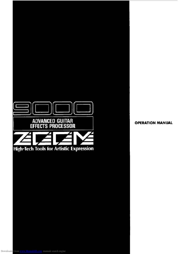 ZOOM 9000 Guitar Effects Processor Manual | PDF | Pitch (Music ...