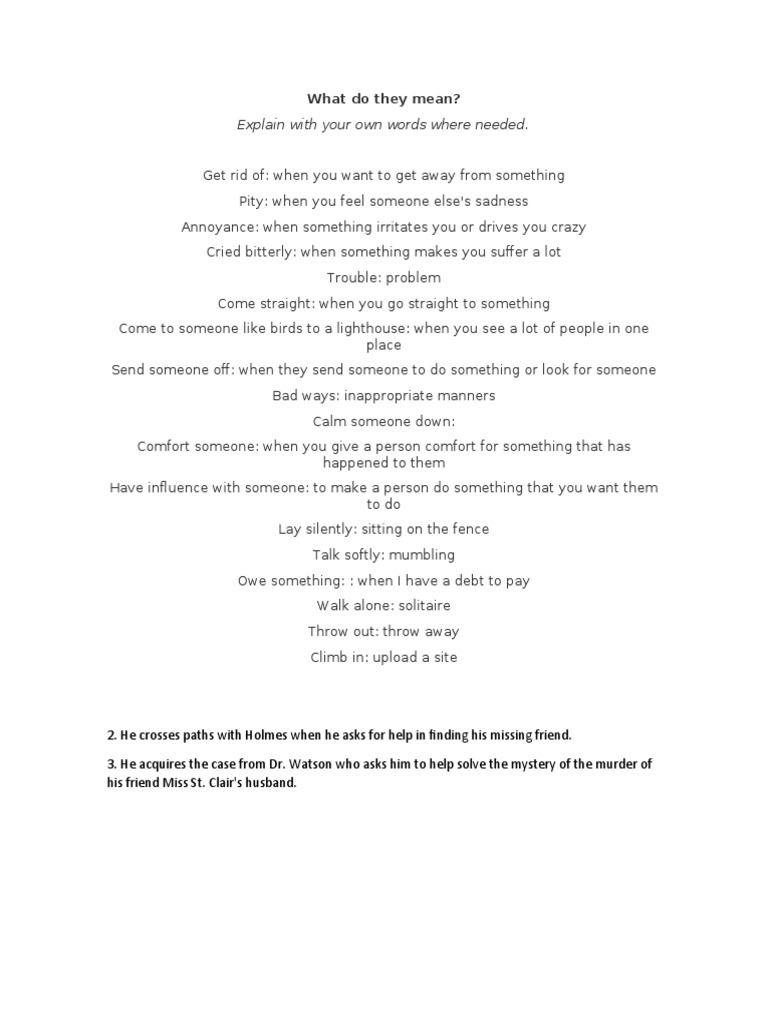 Explain With Your Own Words Where Needed.: What Do They Mean? | PDF ...