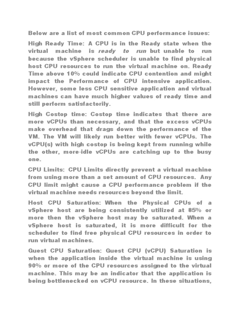 Common CPU Performance Issues | Download Free PDF | Central Processing ...