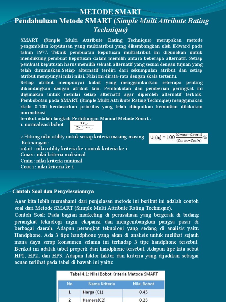 Penerapan Metode SMART dalam SPK | PDF