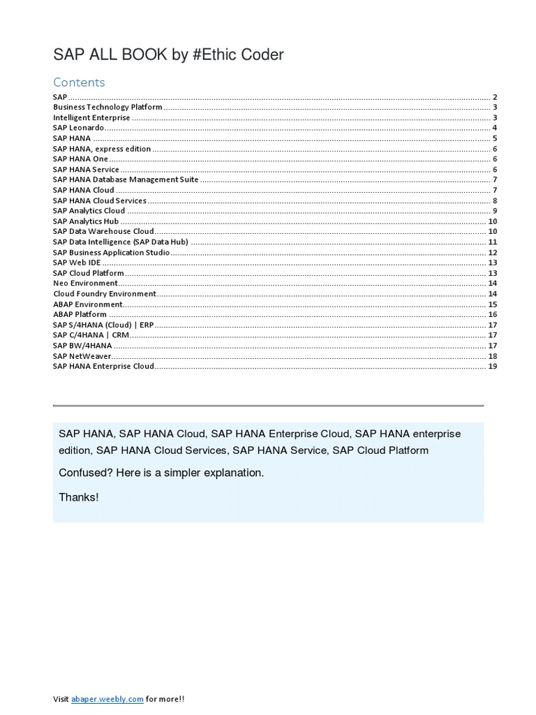 Sap All Book - Ethic Coder | PDF | Sap Se | Cloud Computing