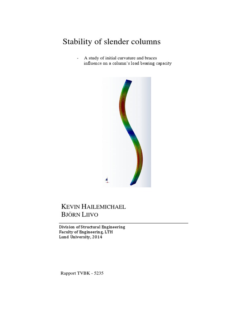 Slender Column Stability Study | PDF | Buckling | Column