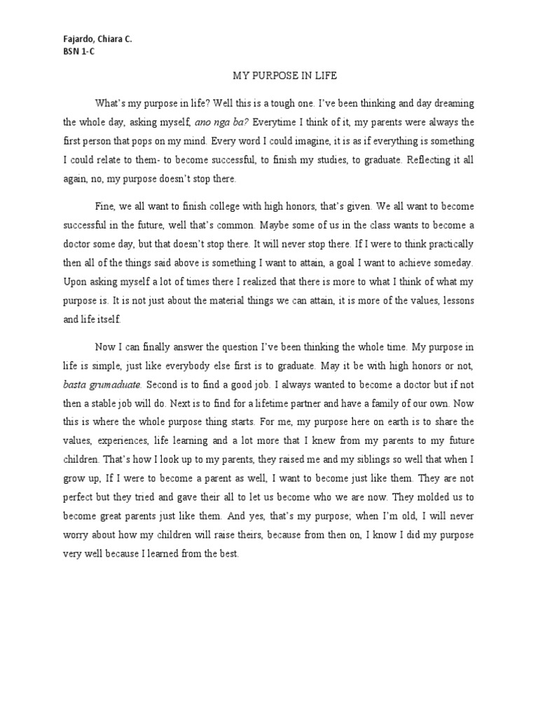 My Purpose in Life | PDF