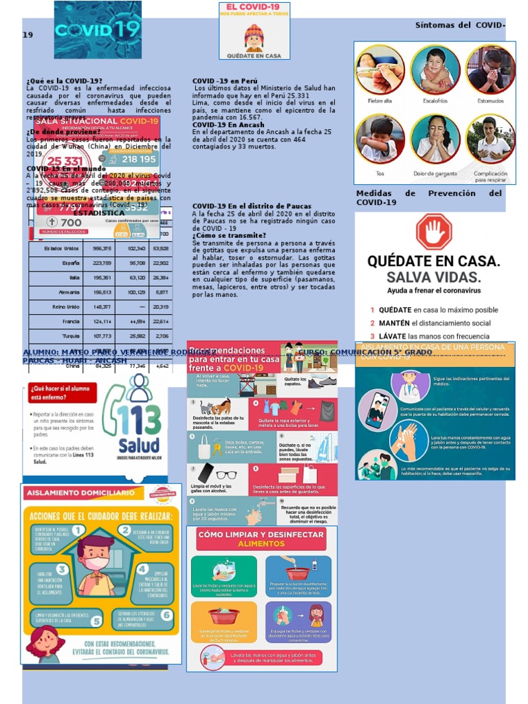 Tríptico Informativo sobre COVID-19 | PDF | Salud pública ...