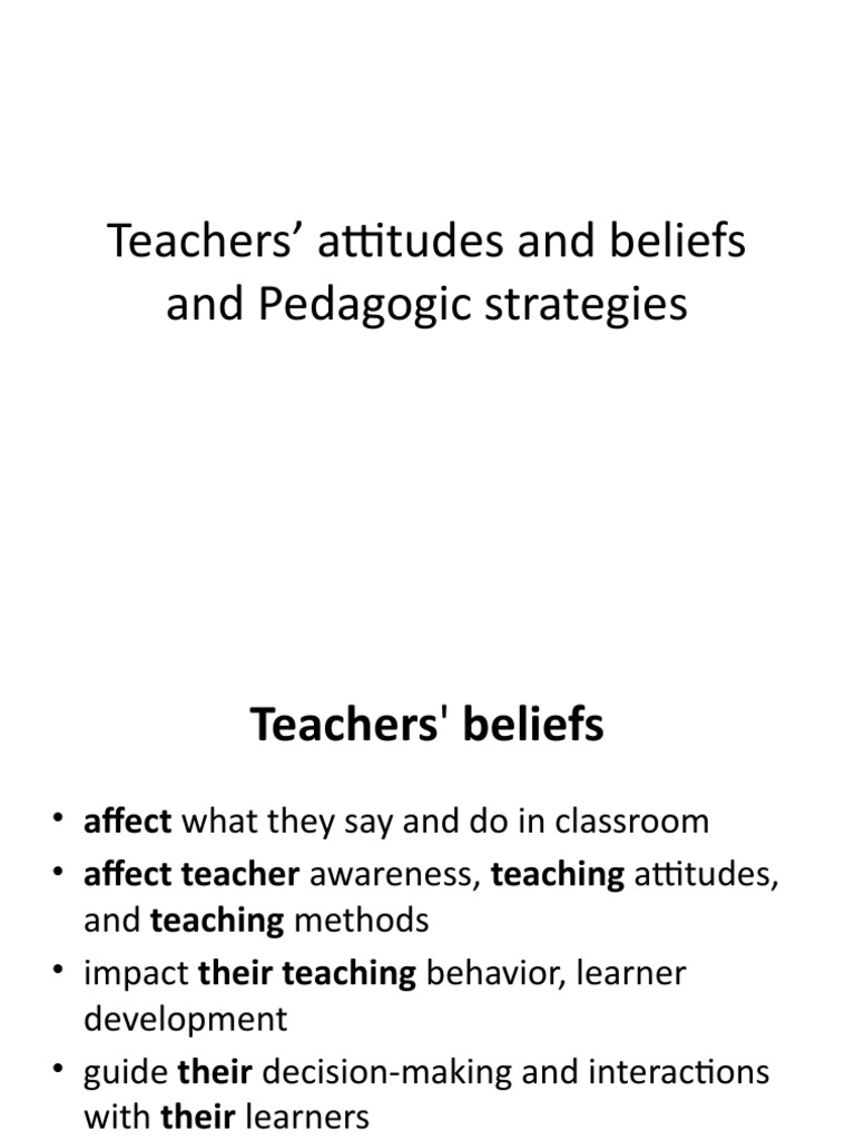 Teacher Attitudes and Beliefs | PDF