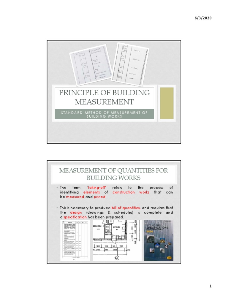 Principles of Building Measurement | PDF | Multiplication | Length