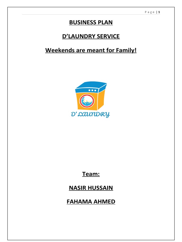 D'Laundry Service Business Plan | PDF | Laundry | Retail