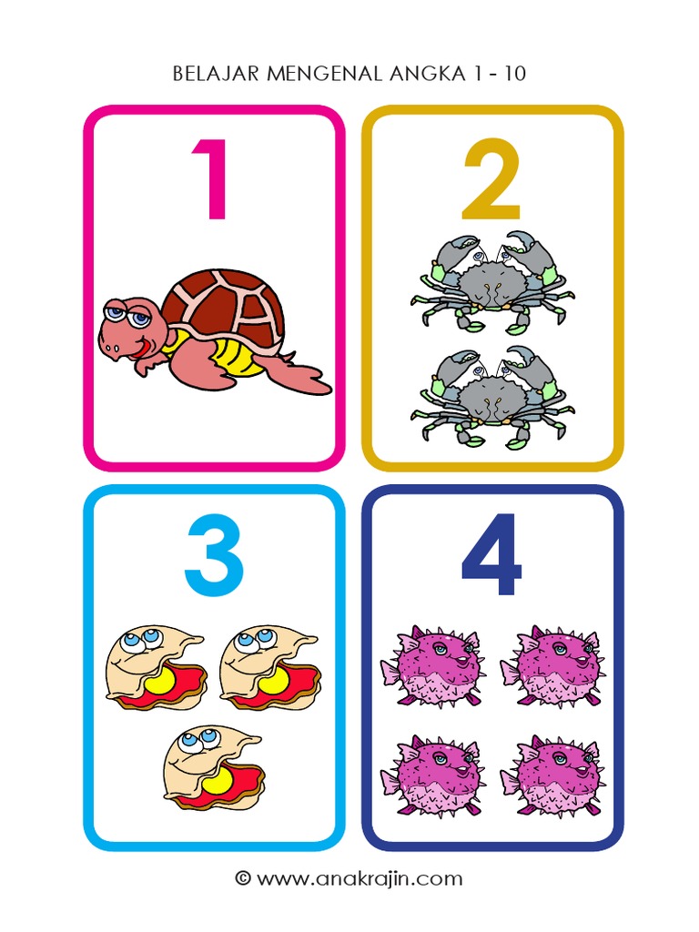 Flash Card Mengenal Angka 2 PDF | PDF