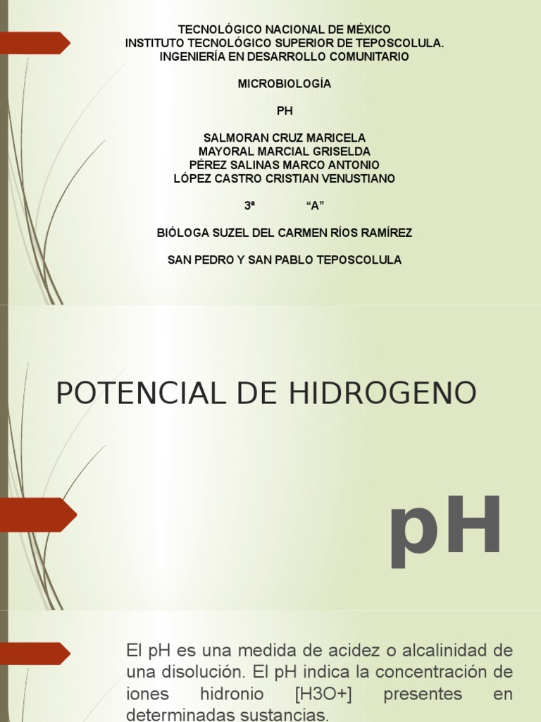 Potencial de Hidrogeno | PDF | Ph | Compuestos químicos
