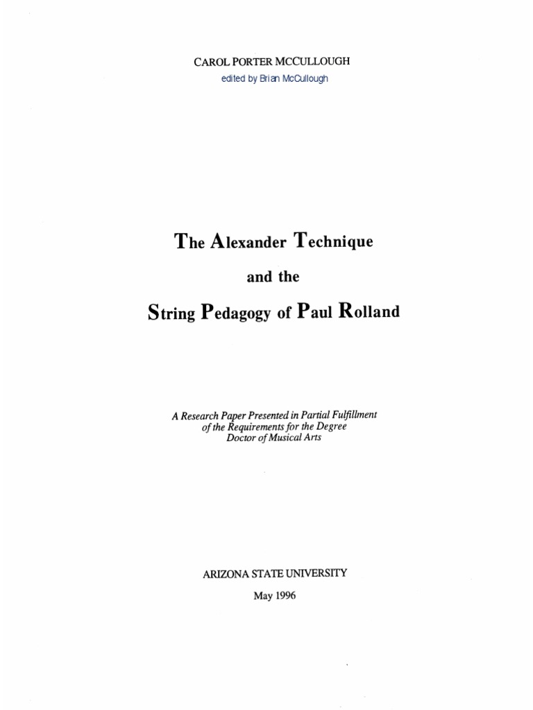 The Alexander Technique and The Pedagogy PDF | PDF | Performing Arts ...