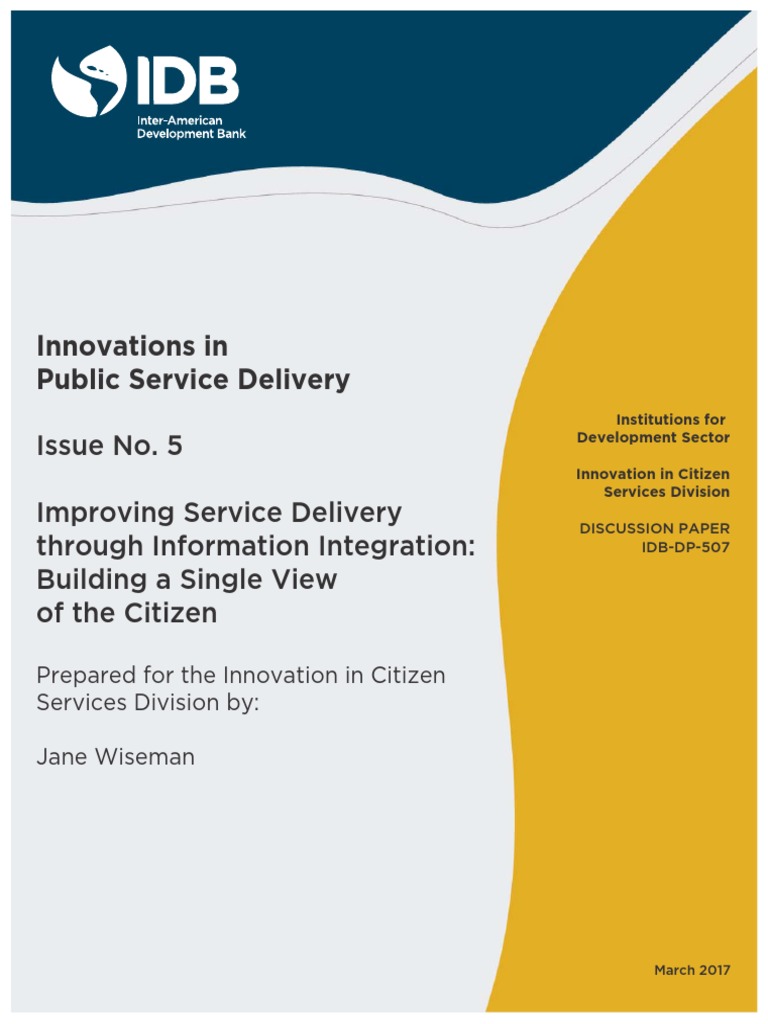 Innovations in Public Service Delivery | PDF | Inter American ...