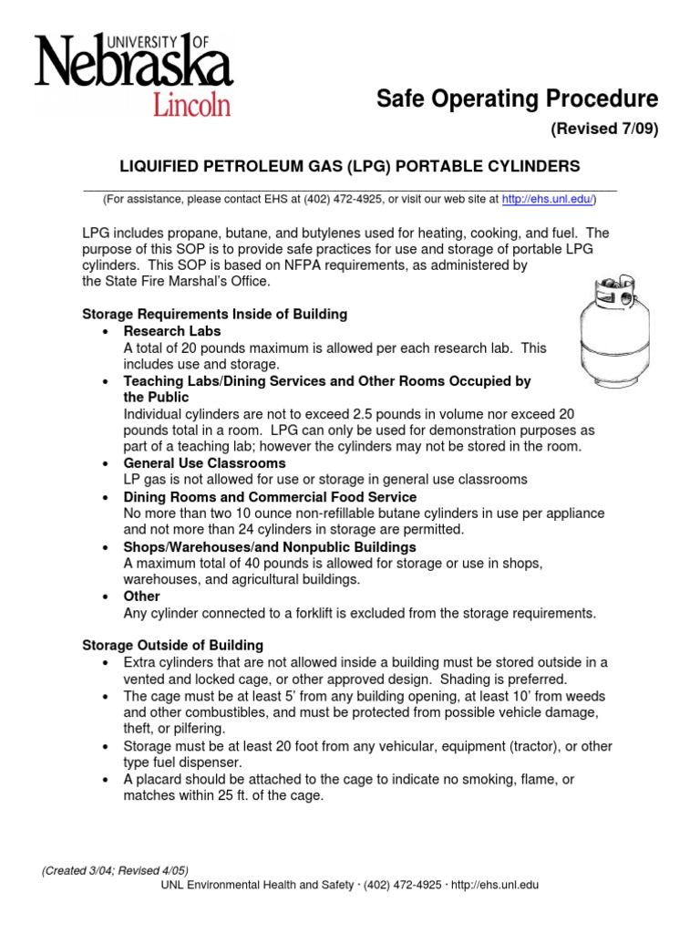 Safe Operating Procedure: (Revised 7/09) Liquified Petroleum Gas (LPG ...