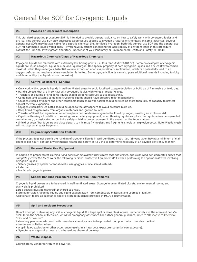Cryogenic Liquids | PDF | Cryogenics | Liquids