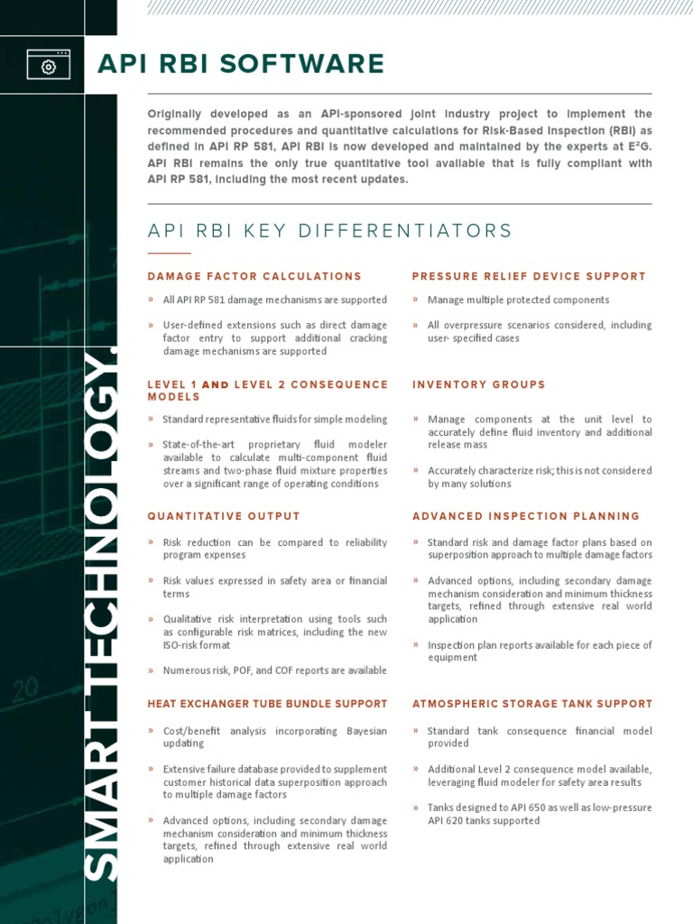 Api Rbi Software Brochure | PDF | Risk | Application Programming Interface