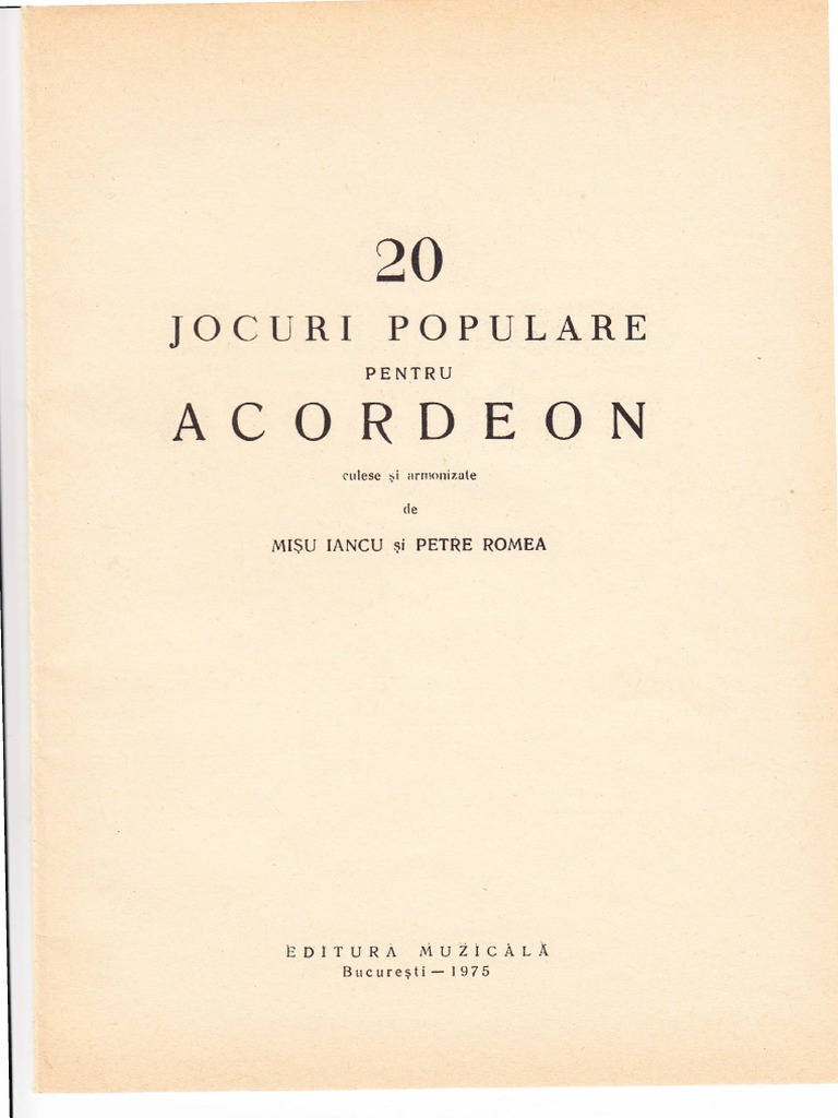 20 Jocuri Populare Pentru Acordeon Part2 PDF | PDF
