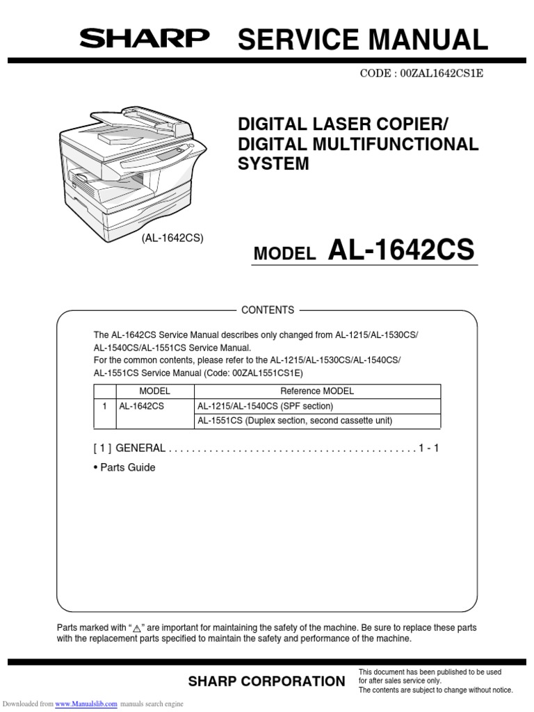 Service Manual: Digital Laser Copier/ Digital Multifunctional System ...