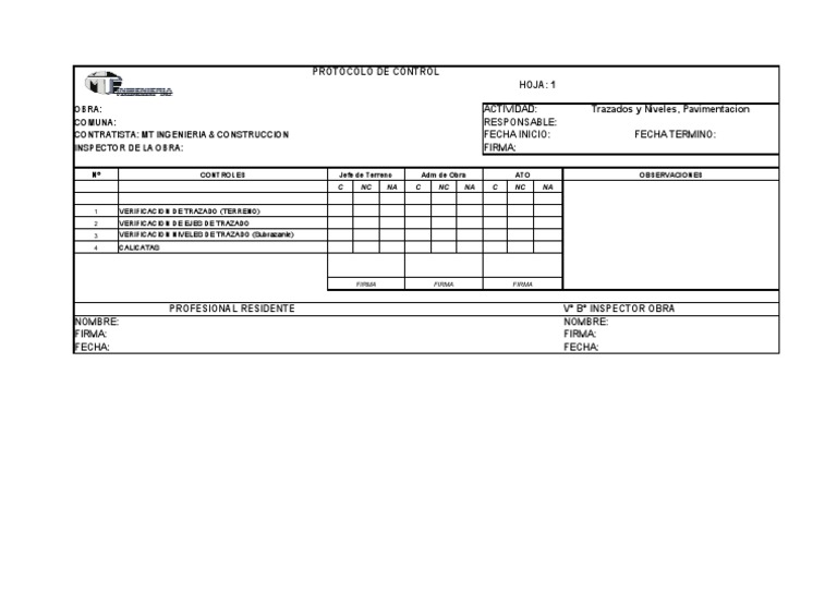 Prot - Trazado y Niveles Pavimentacion | PDF