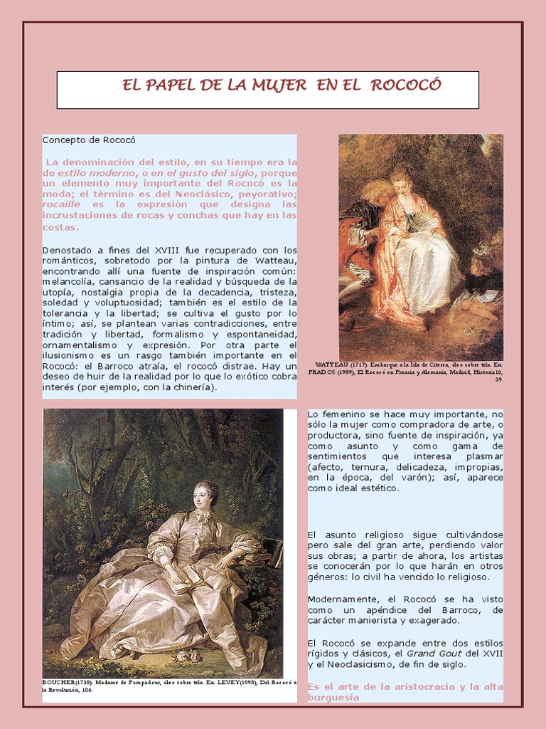 EL PAPEL DE LA MUJER EN EL ROCOCÓ | PDF | Artes (general) | Pinturas