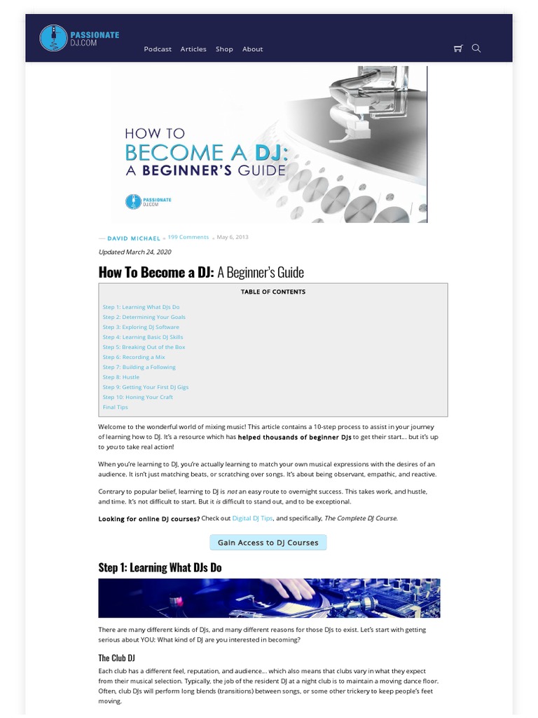 How To Become A DJ - A Beginner's Guide (Passionate DJ) | PDF | Disc ...