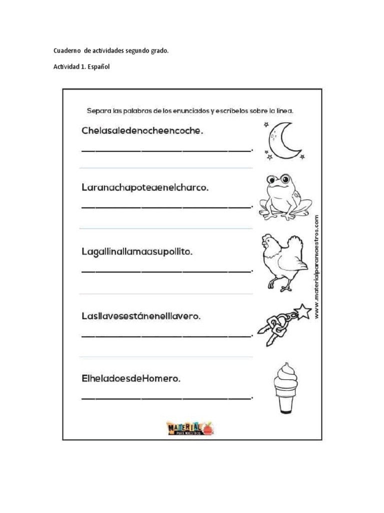 Cuaderno De Actividades Segundo Grado 1 Pdf