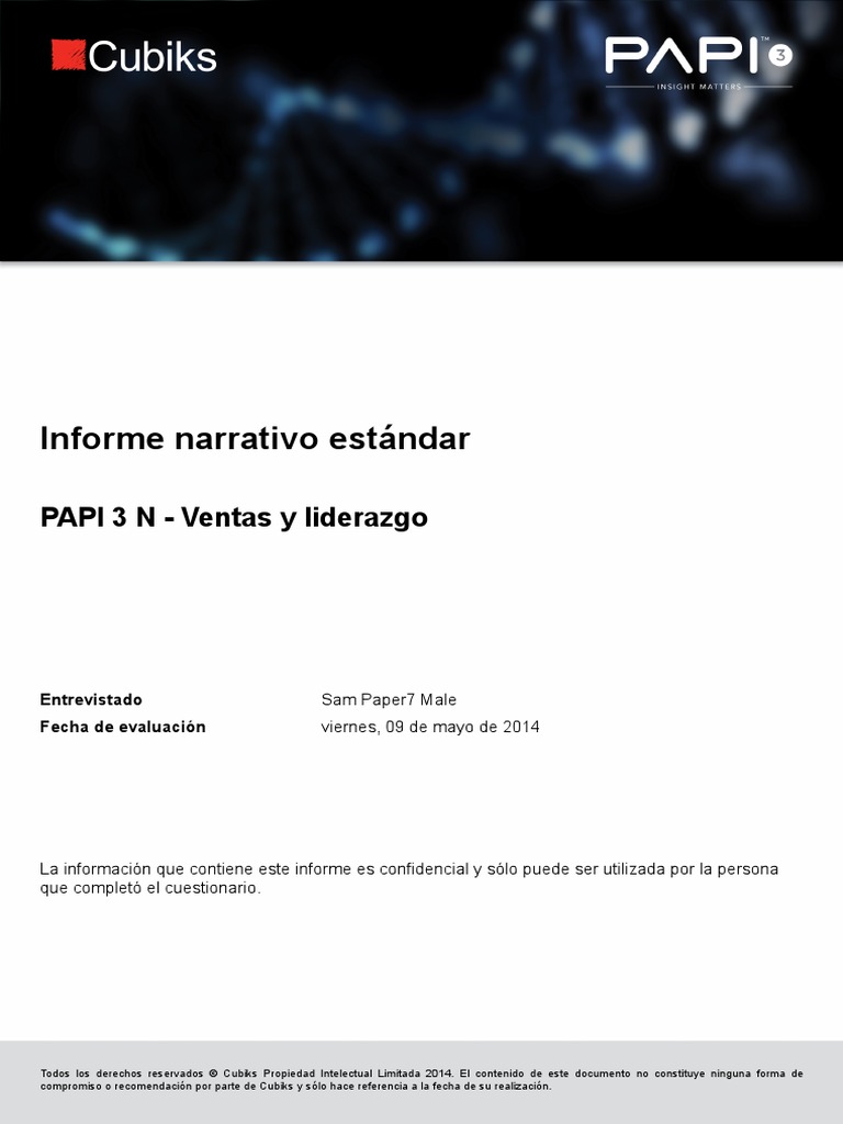 PAPI-3-Informe-Etándar-Español.pdf | PDF | Cuestionario | Conceptos psicologicos