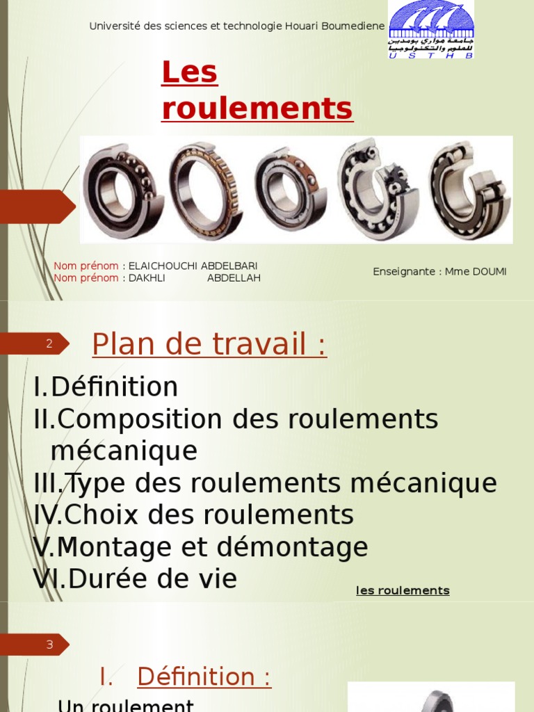 Les Roulements | PDF | Ingénierie mécanique | Physique appliquée et ...