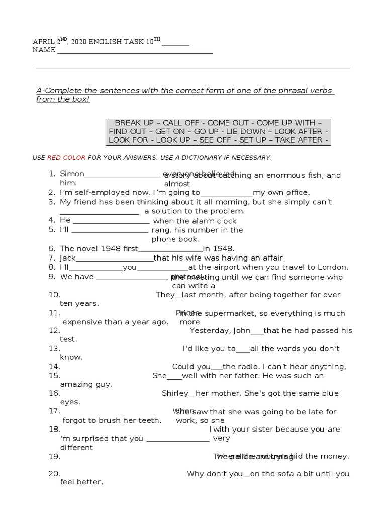 a-complete-the-sentences-with-the-correct-form-of-one-of-the-phrasal