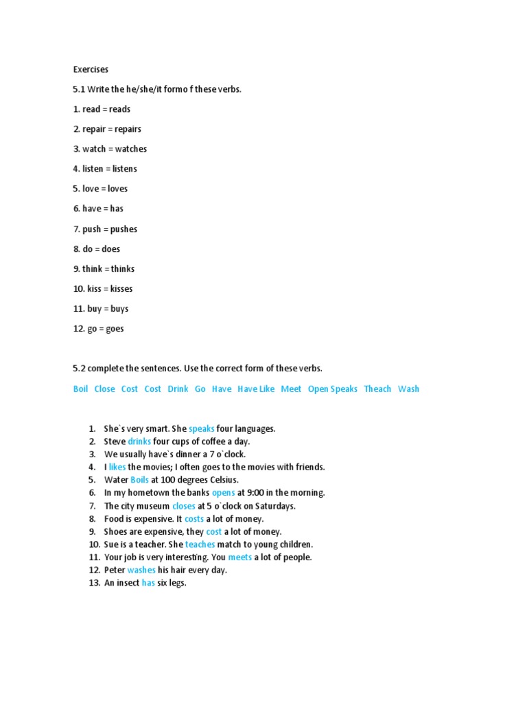English Verb Practice Guide | PDF