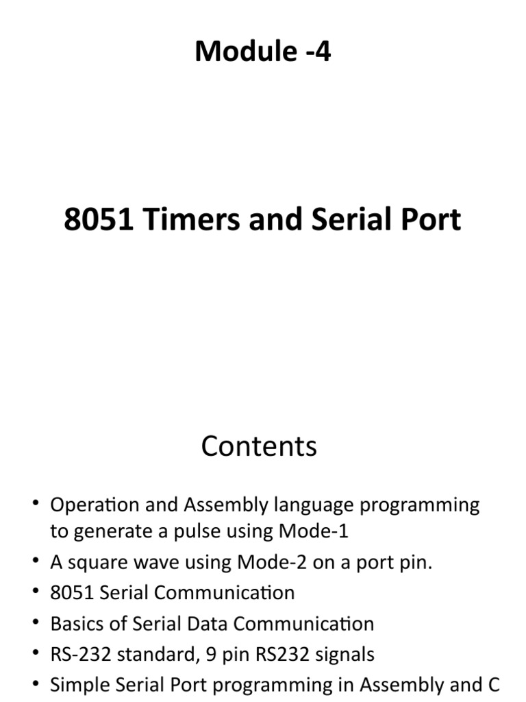 Module 4 8051 Timers And Serial Port Download Free Pdf Classes