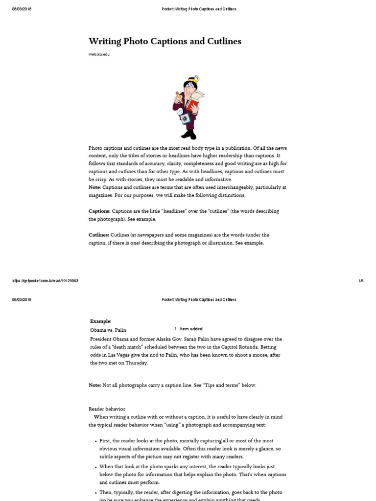 Photo Caption Writing Guide | PDF | Writers | Photograph