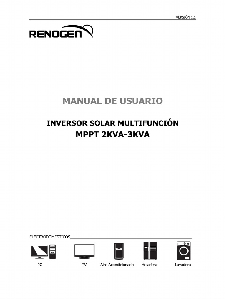 MANUAL RENOGEN PV18 2 3K HM v1.1 PNG - Es | PDF