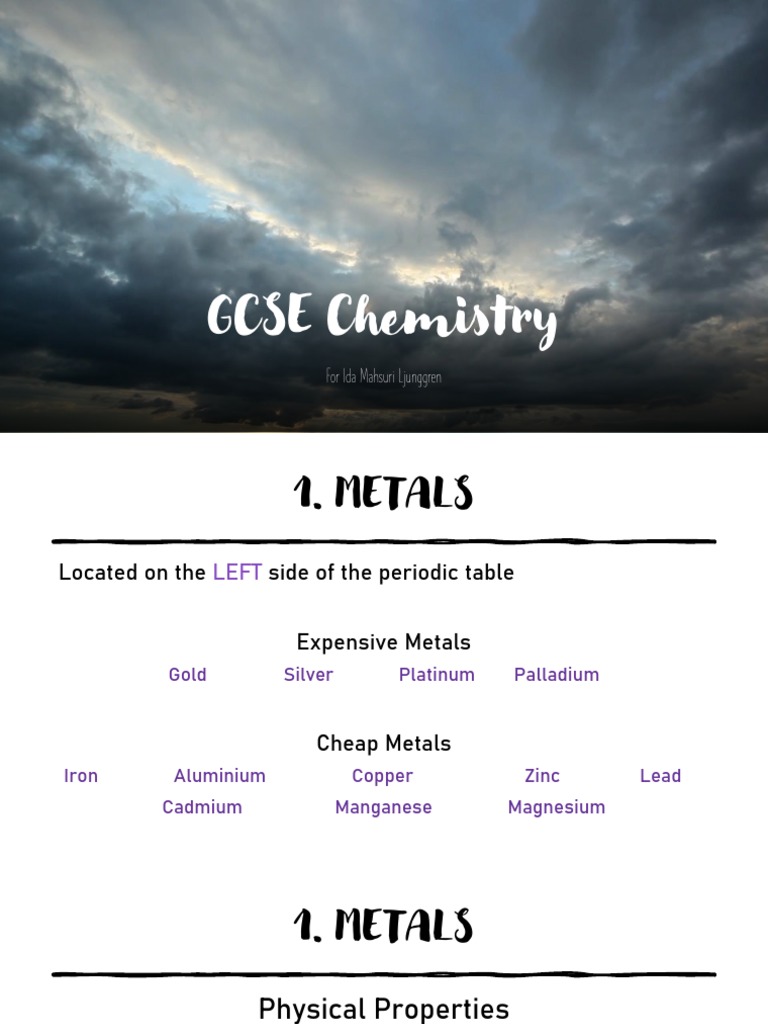 GCSE Chemistry | PDF | Metals | Alloy