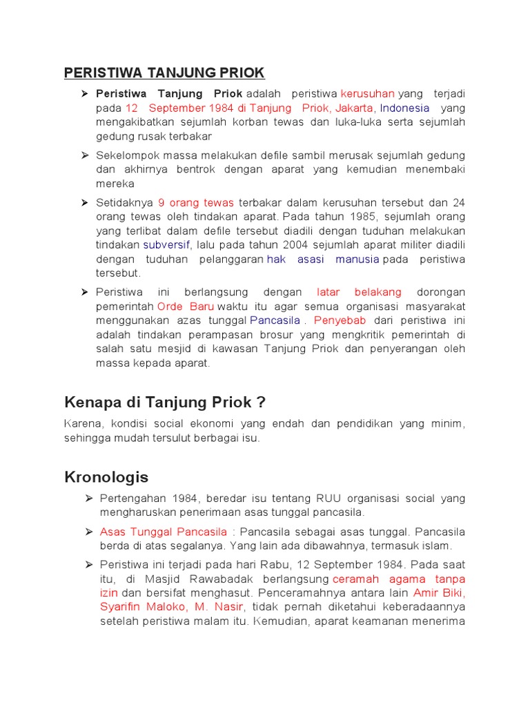 Tragedi Tanjung Priok 1984: Sebuah Kenangan | PDF