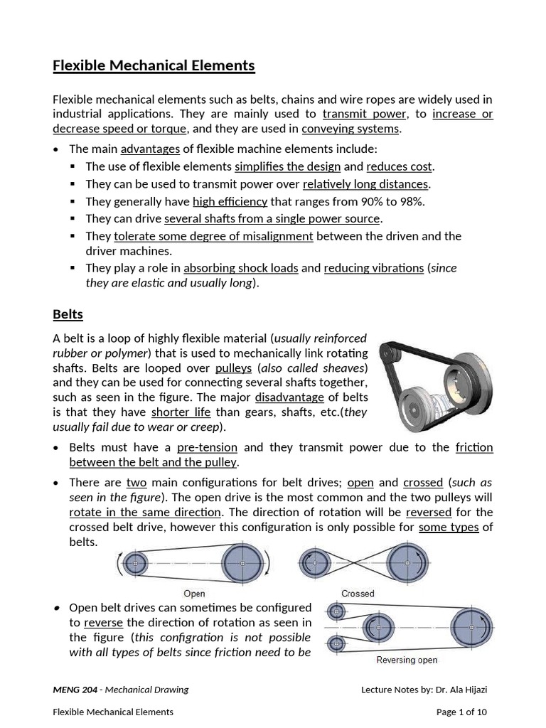 Flexible Mechanical Elements Overview | PDF | Belt (Mechanical) | Gear