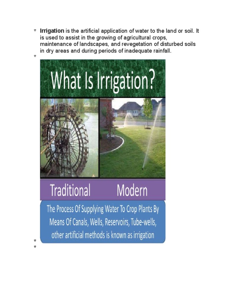 Irrigation Docx1 | PDF | Irrigation | Soil