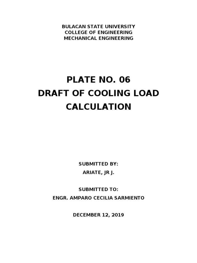 Cooling Load Calculation | PDF | Wall | Temperature